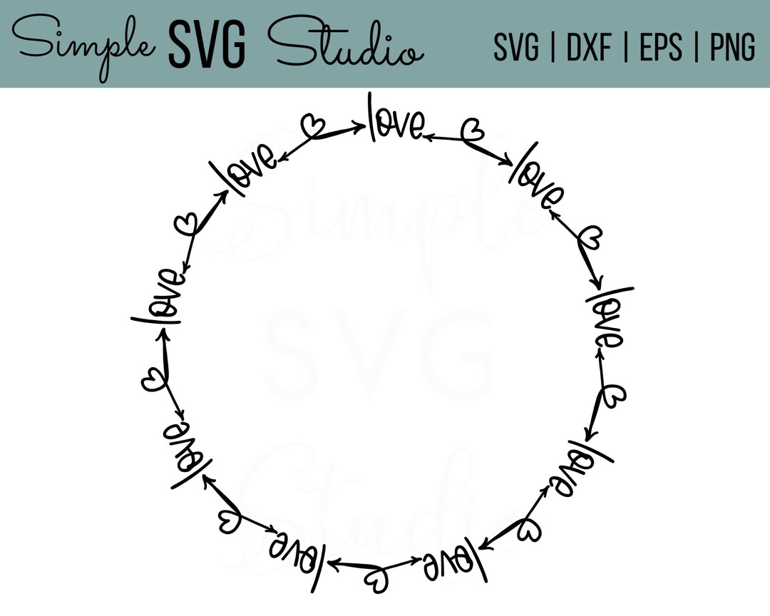 Arrow Love Monogram Circle SVG Arrow Circle Frame SVG Valentines Day ...