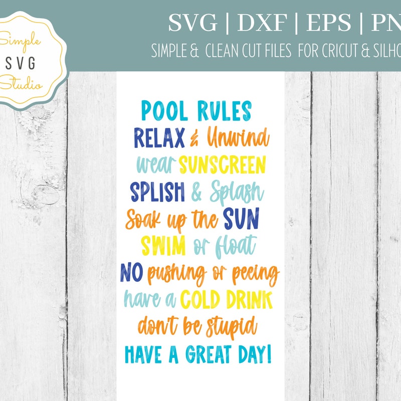 Pool Signs Svg - Etsy
