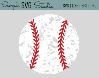 Distressed Baseball Svg | Etsy