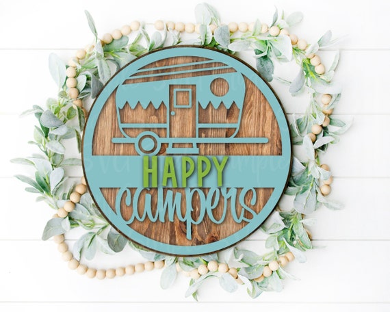 Happy Campers Sign SVG Camping Welcome Sign Camper SVG - Etsy
