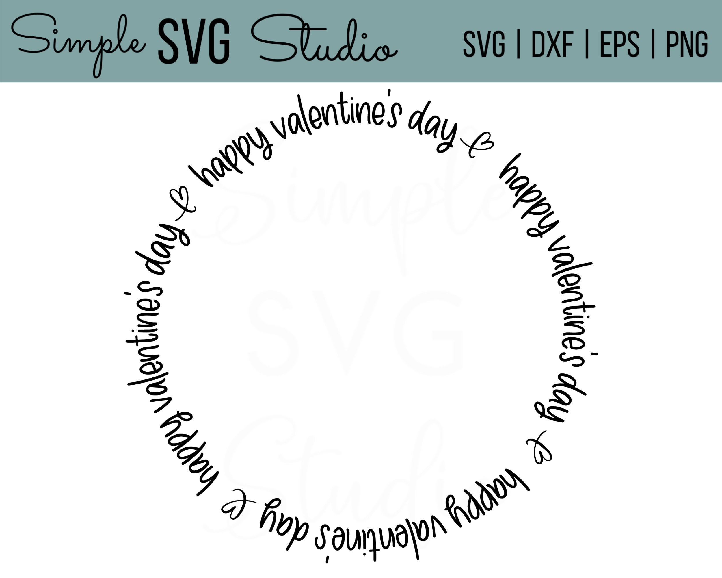 Valentine's Day Circle Monogram Frame SVG Valentines Day - Etsy