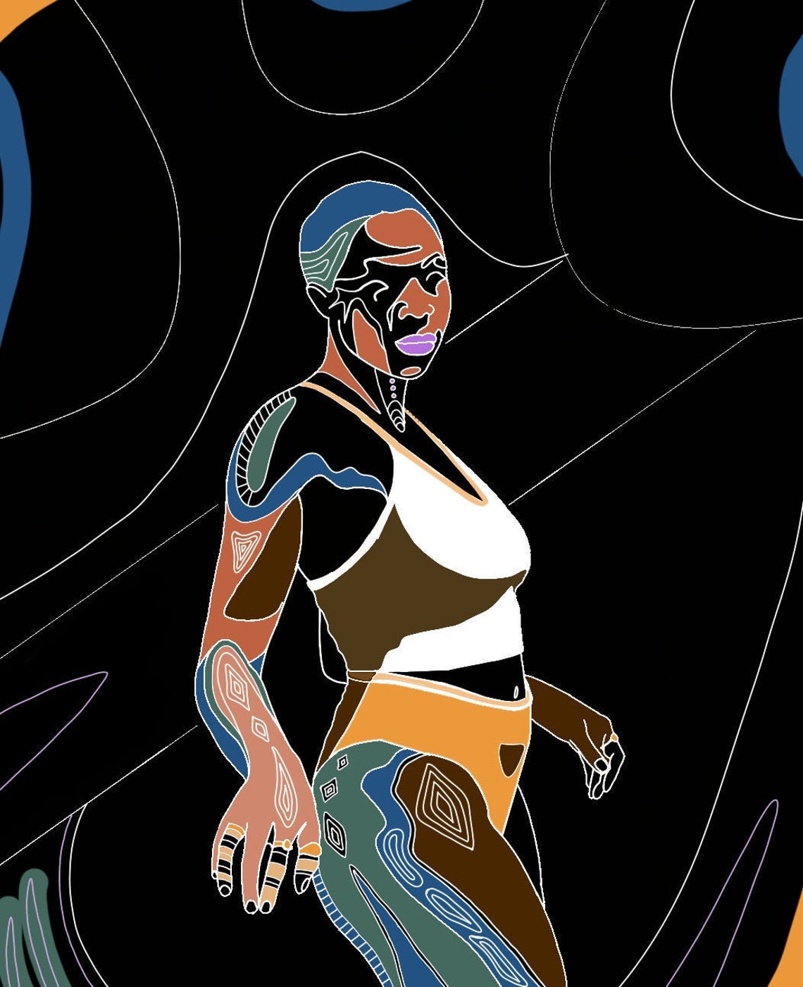 Jupiter Rising Female Figure 5" by 6" Print - Etsy