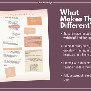 Digital Study Notes Template Editable | Ready-to-use Digital Google ...
