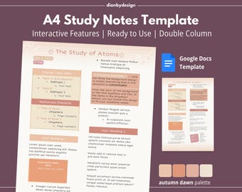 Editable Study Notes Template for Students Ready-to-use Google Docs ...