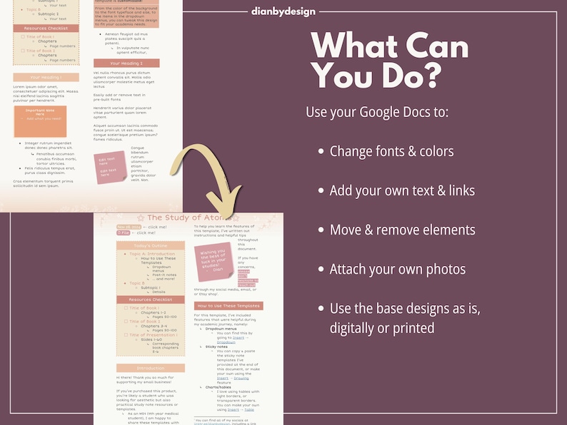 Digital Study Notes Template Editable | Ready-to-use Digital Google ...