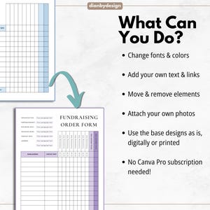 Fundraising Order Form Template | Editable Fundraiser Tracker Form for ...