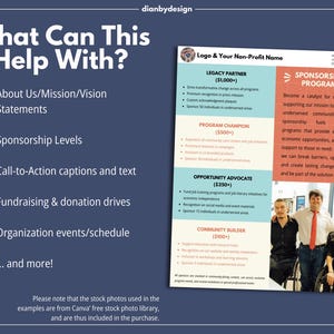 Nonprofit One Pager Template Bundle | Customizable Canva Charity ...