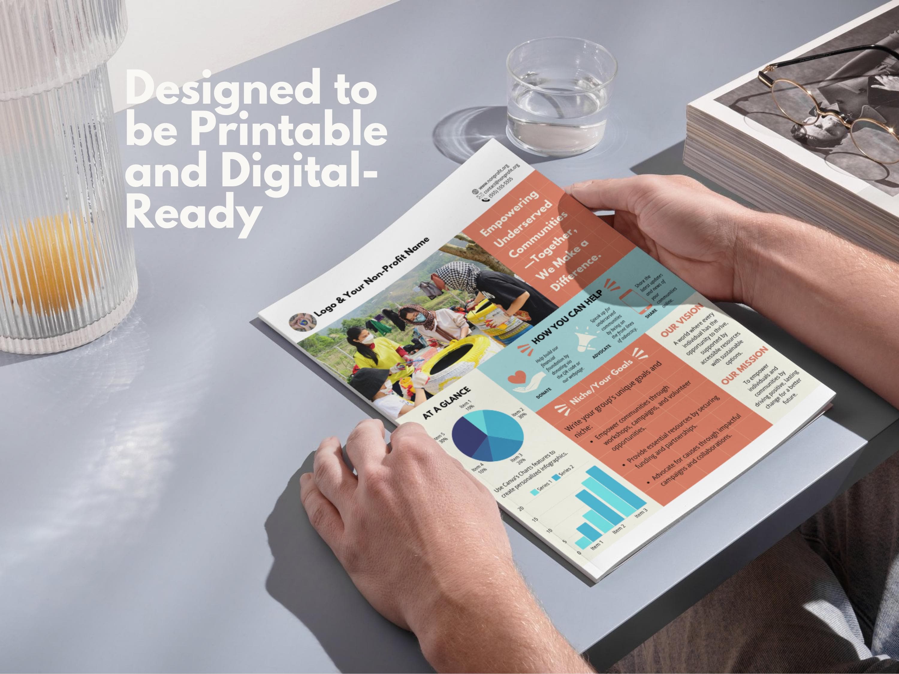 Nonprofit One Pager Template Bundle | Customizable Canva Charity ...