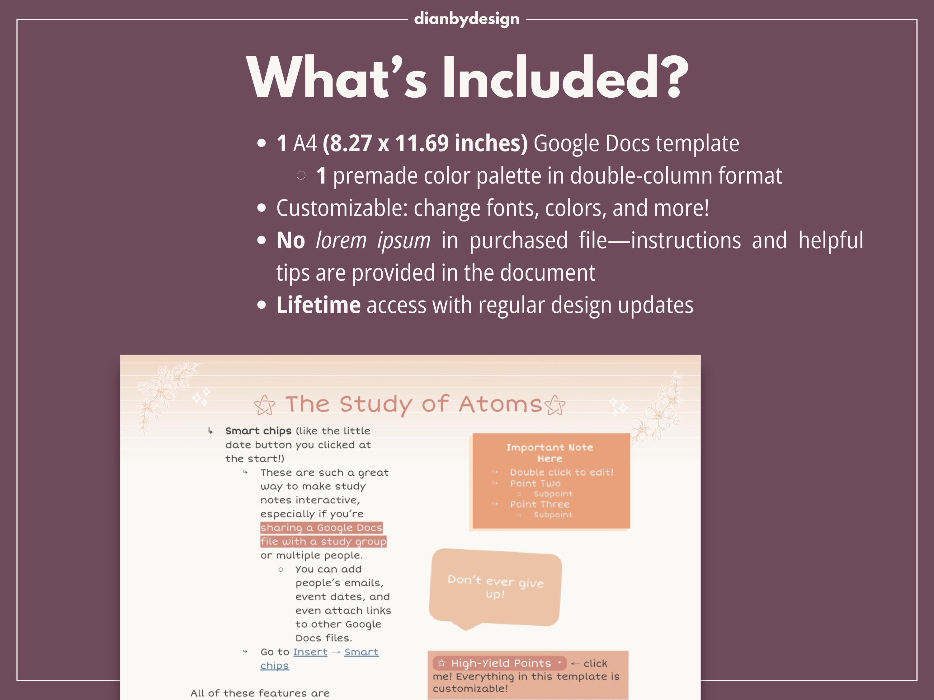 Digital Study Notes Template Editable | Ready-to-use Digital Google ...
