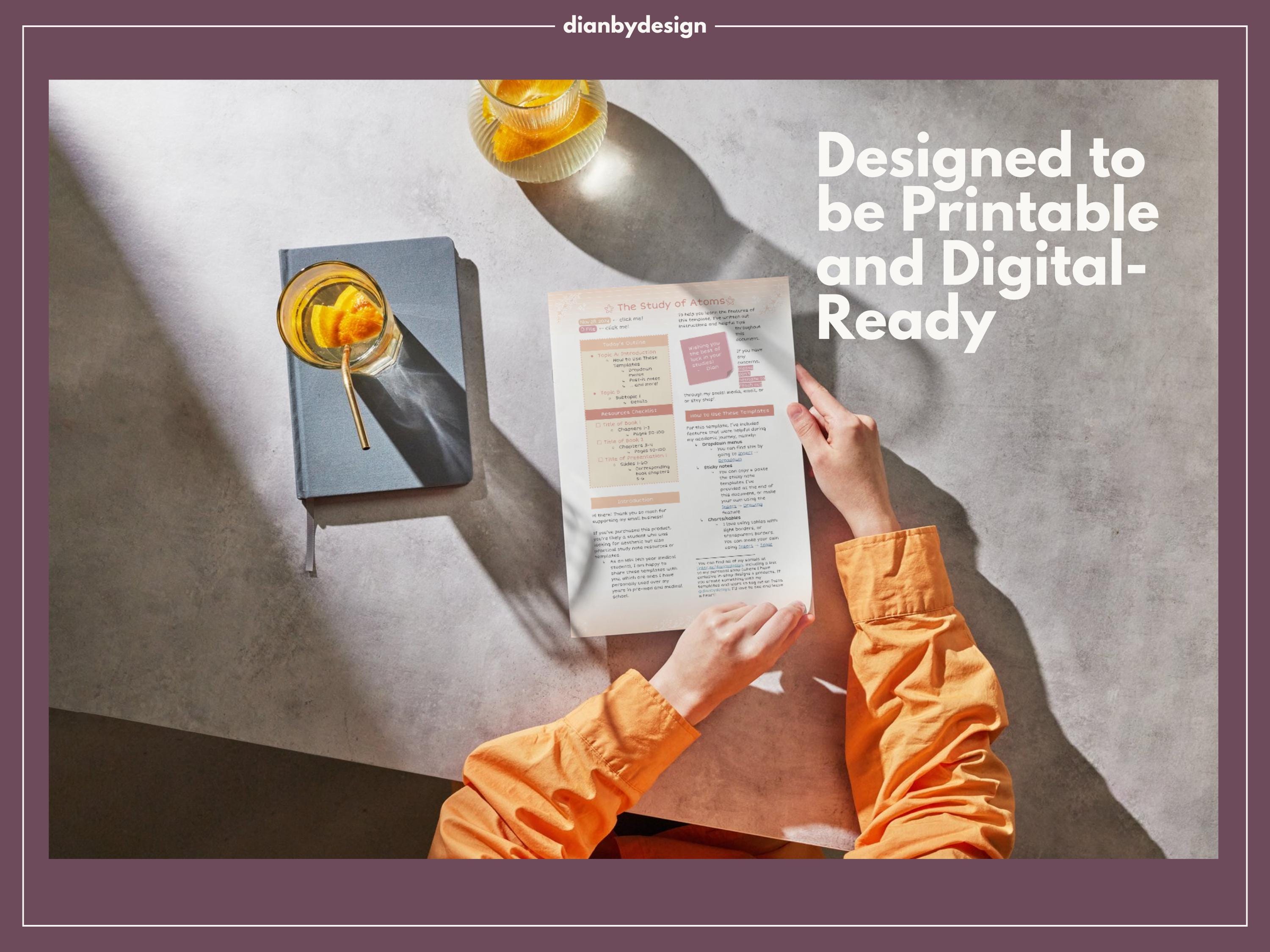 Digital Study Notes Template Editable | Ready-to-use Digital Google ...