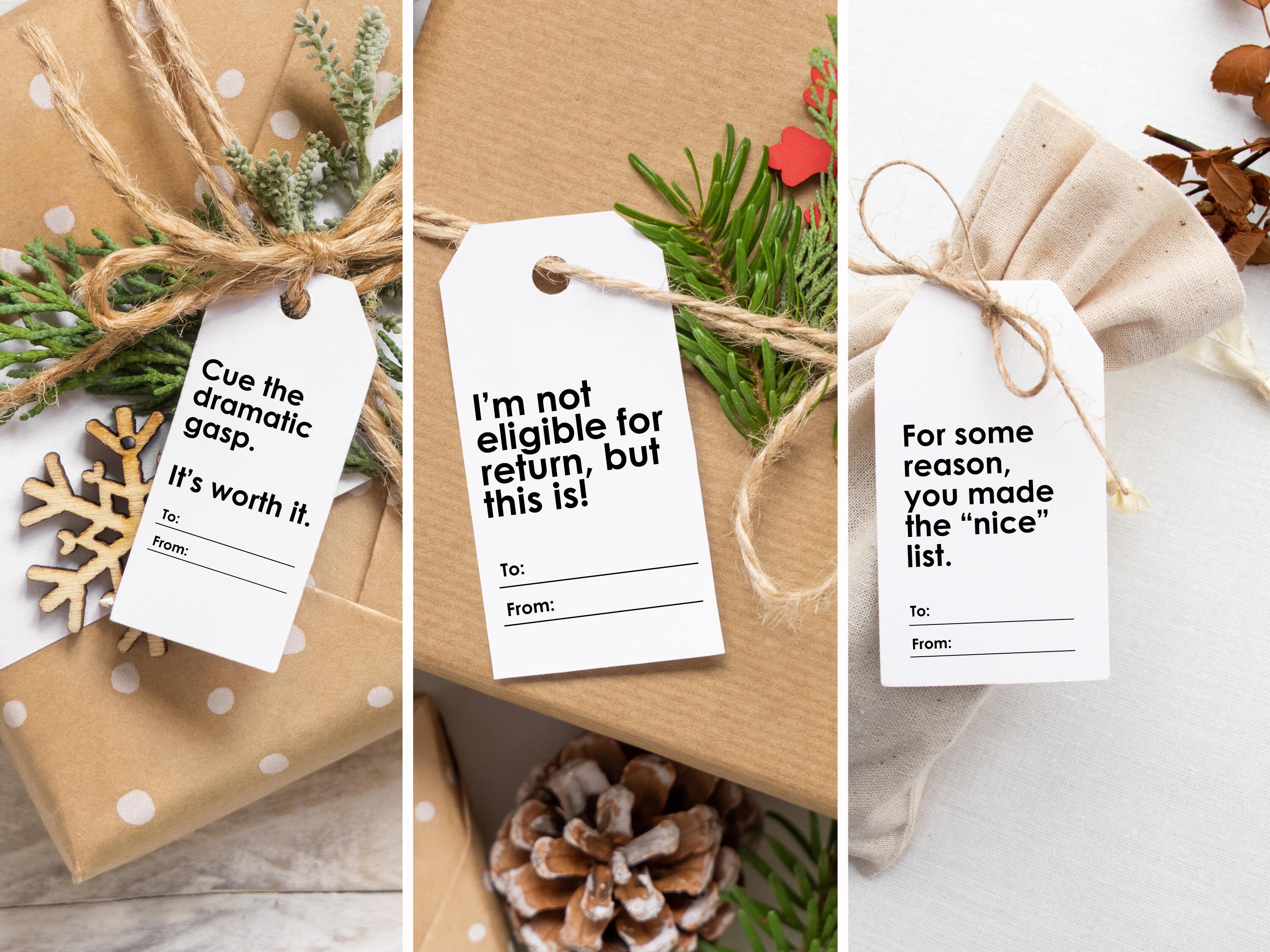 Sarcastic Christmas Gift Tags Bundle Funny Holiday Labels Witty ...