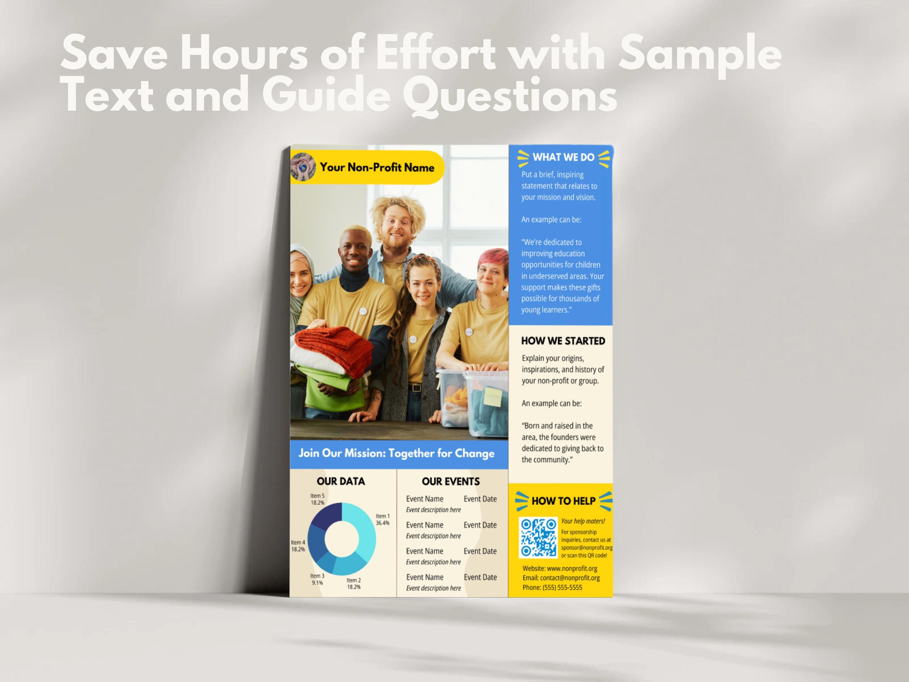 Nonprofit One Pager Template Bundle | Customizable Canva Charity ...