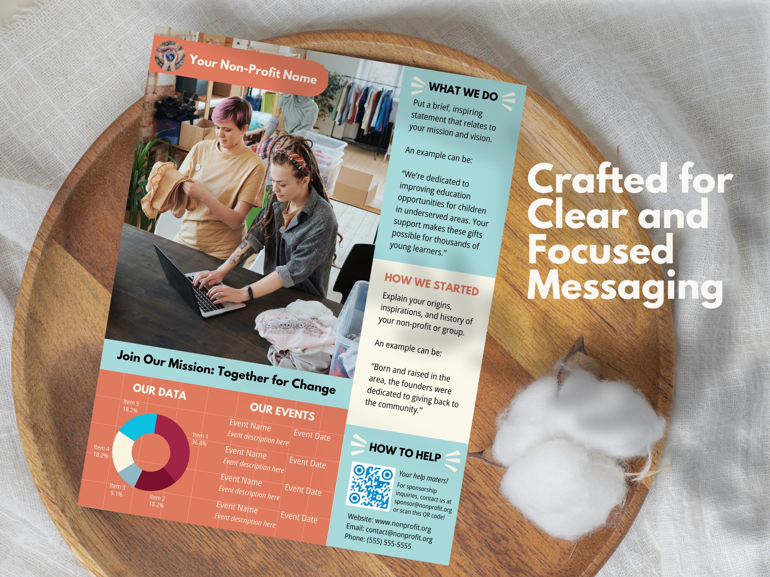 Nonprofit One Pager Template Bundle | Customizable Canva Charity ...