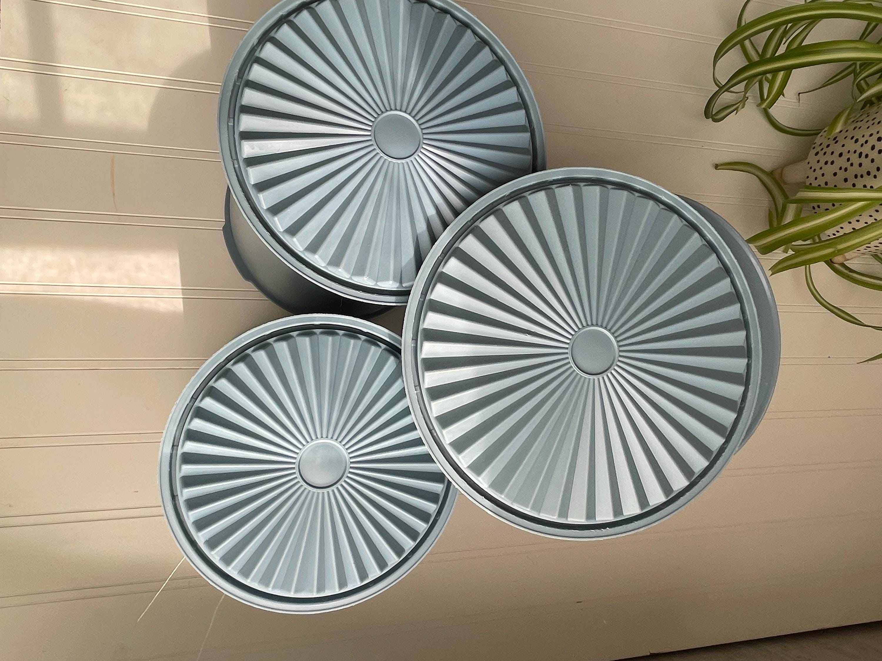 Vintage Powder Blue Tupperware /3piece/2large/1medium/storage/canisters ...