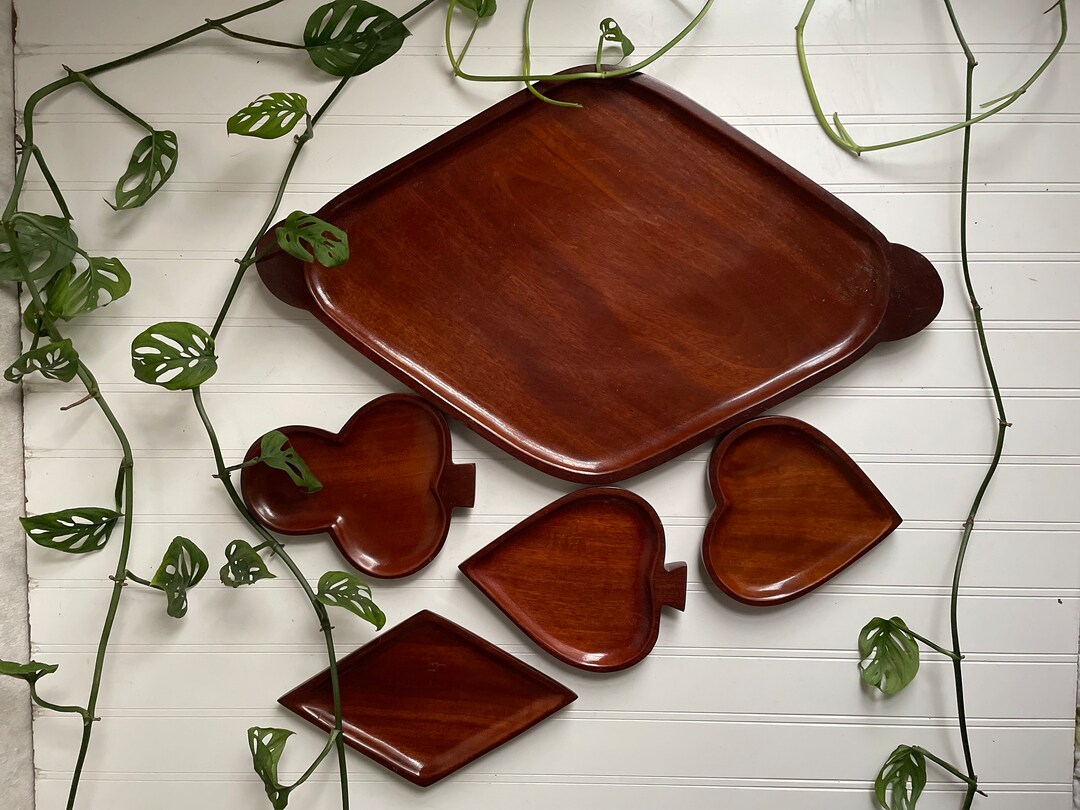 Carib Craft Solid Mahogany Made in Haiti/serving Tray With - Etsy