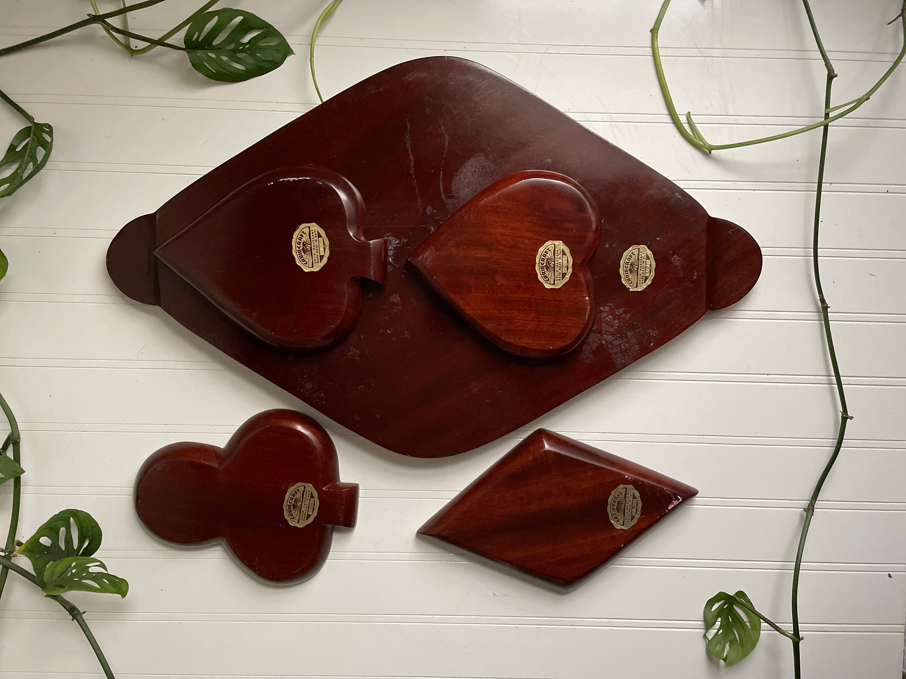 Carib Craft Solid Mahogany Made in Haiti/serving Tray With - Etsy