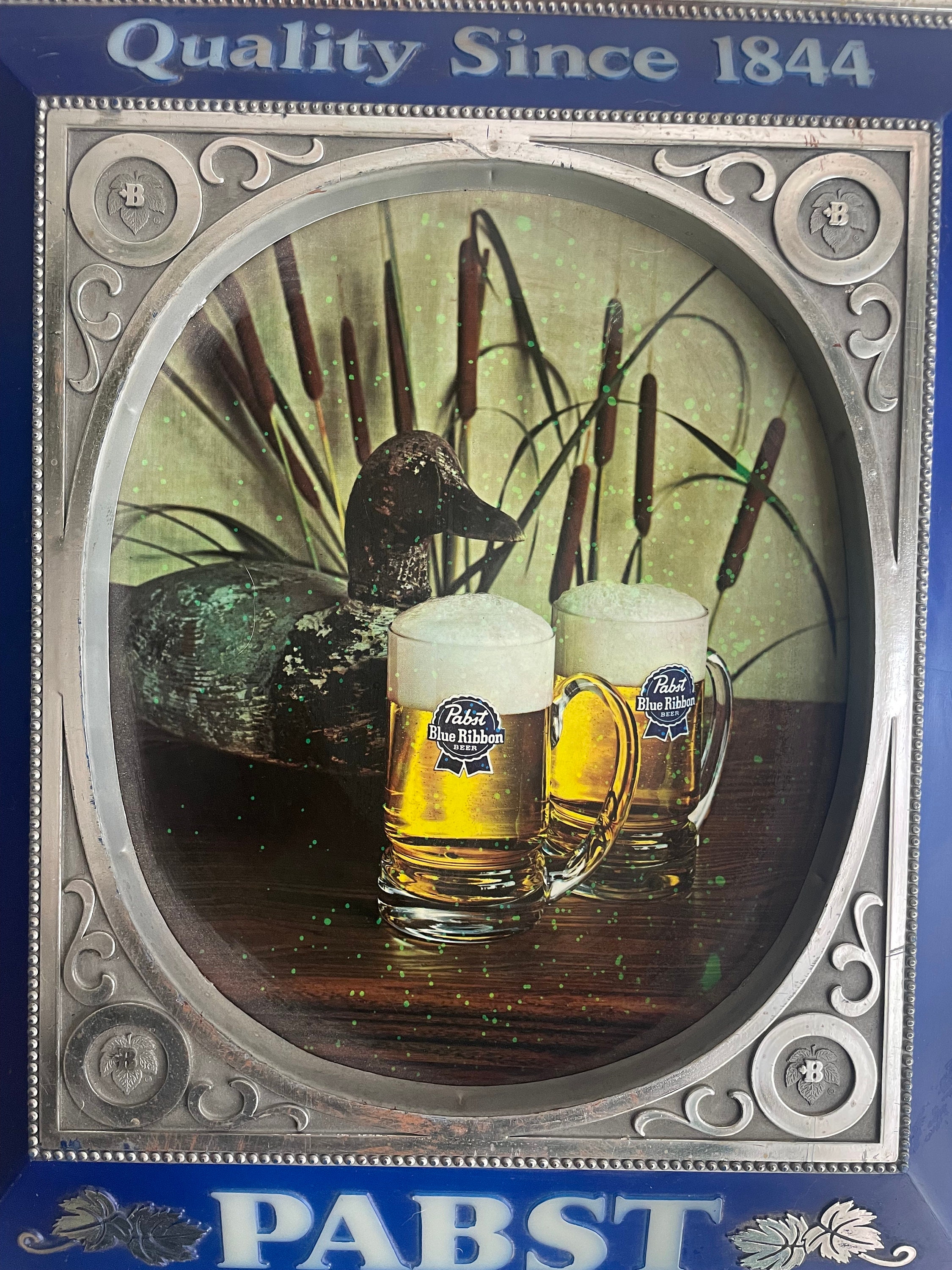 Vintage Pabst Blue Ribbon Lighted Bar Sign/blue and Silver - Etsy