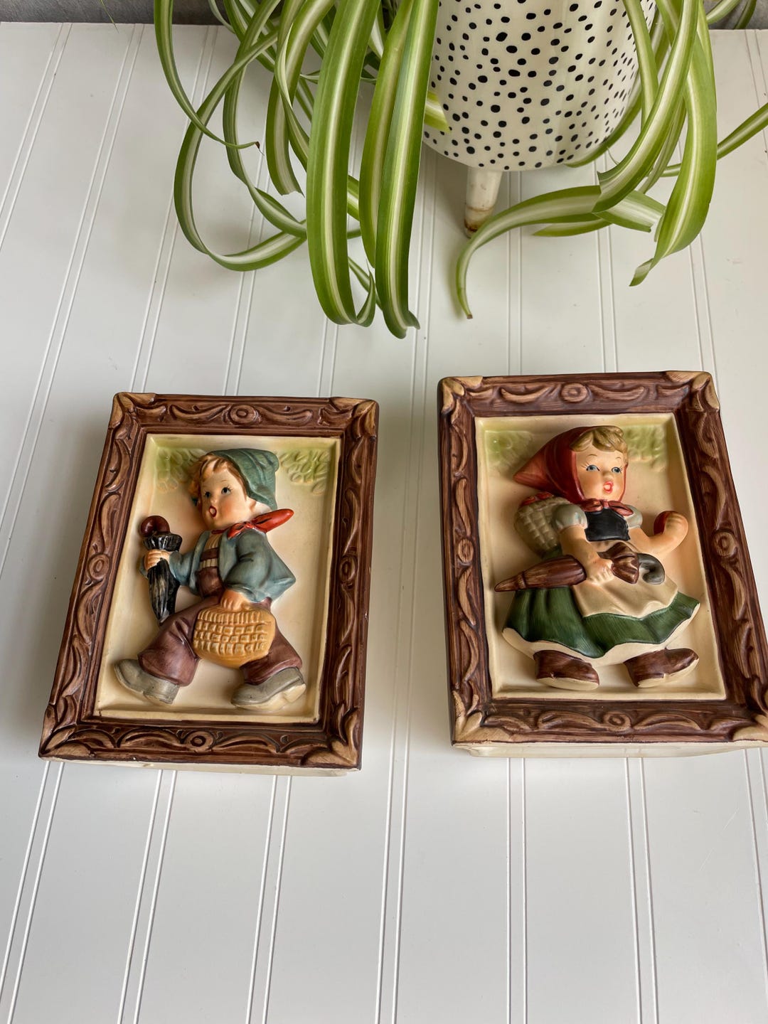 Standing Table Top/bookends /flower Pot/ Frame Hummel's/matching Girl ...