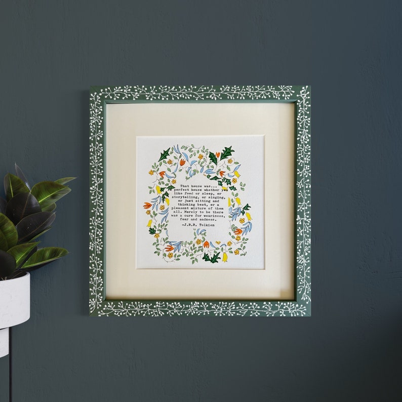 Hand Painted Sage Green Picture Frame-upcycled, With White Painted ...