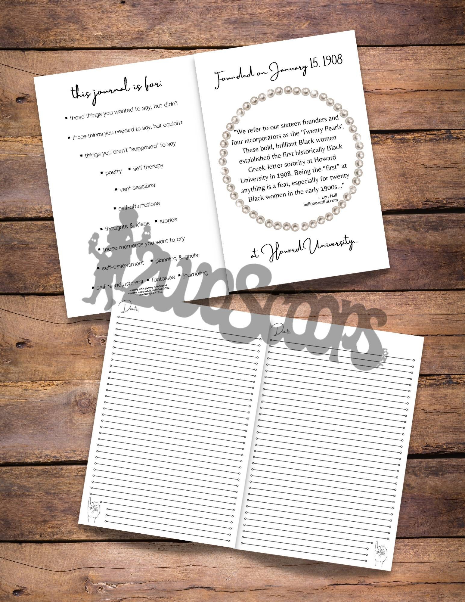 AKA Journal Aka Gifts Alpha Kappa Alpha Aka Pretty Girl 20 Pearls 1908 ...