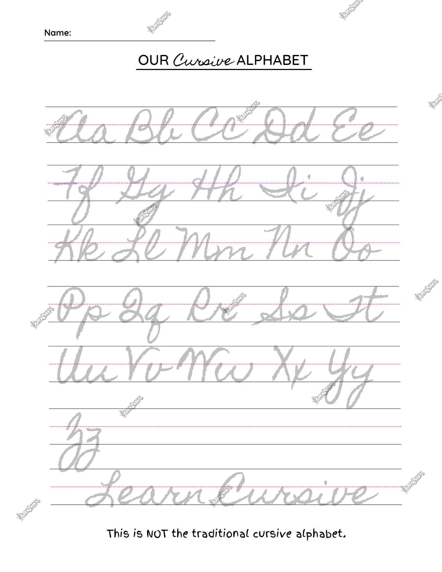 Cursive Handwriting Practice Workbook 2wo Scoops ABC Letter Tracing ...