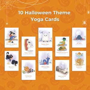Halloween Yoga Cards – Printable 10-pack of Fun Kids Yoga Poses – Kid ...