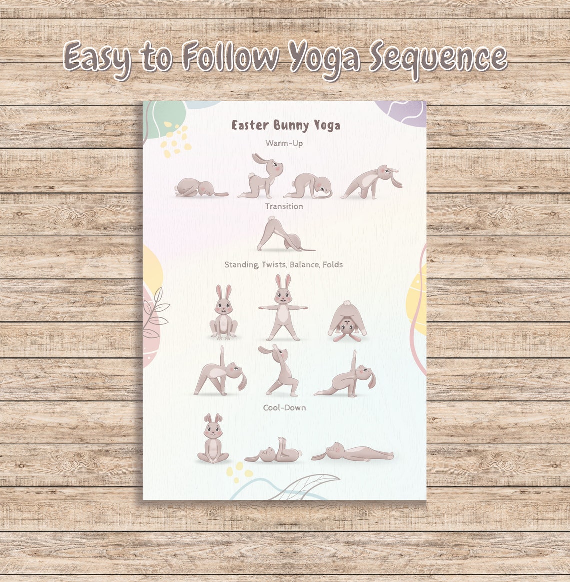 Easter Bunny Yoga Cards for Kids: Fun Poses (digital Download) - Etsy