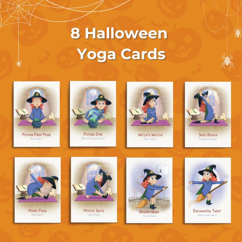 Magical Witch Yoga Cards for Kids | Halloween-themed Yoga Flow ...
