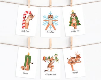 Christmas Yoga for Kids- Printable Yoga Cards - Etsy