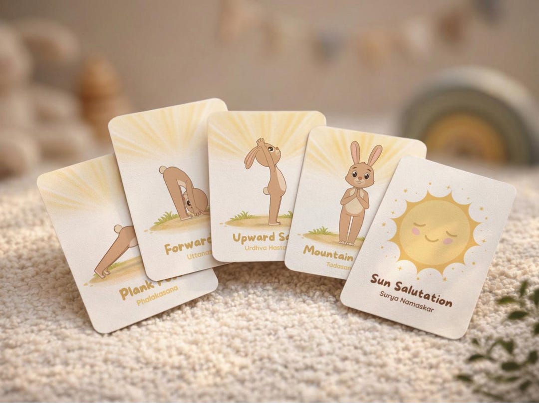 Kids Yoga Cards – Sun Salutation Printable Flashcards (digital Download ...