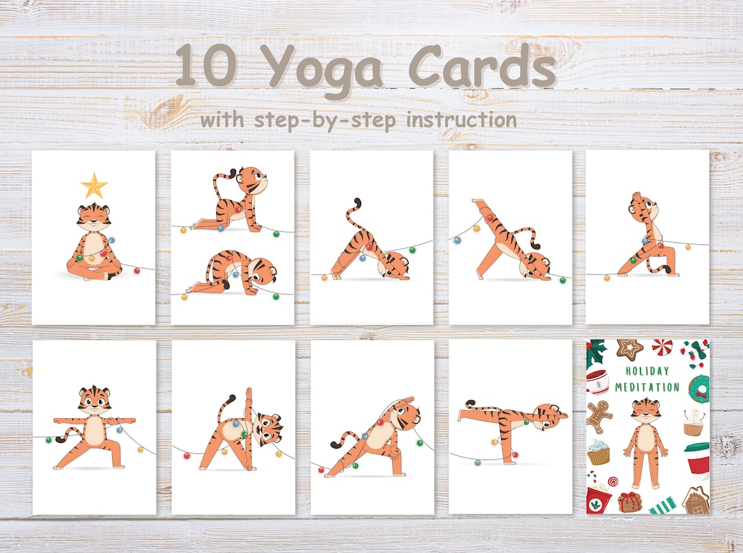 Christmas Yoga Cards, Christmas Yoga Tree, Yoga Poster, Kids Yoga ...