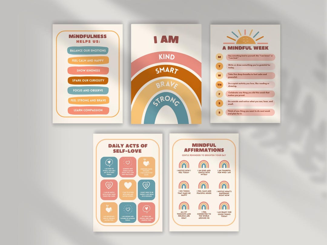 Self-love & Mindfulness Printable for Kids | Positive Affirmation Cards ...