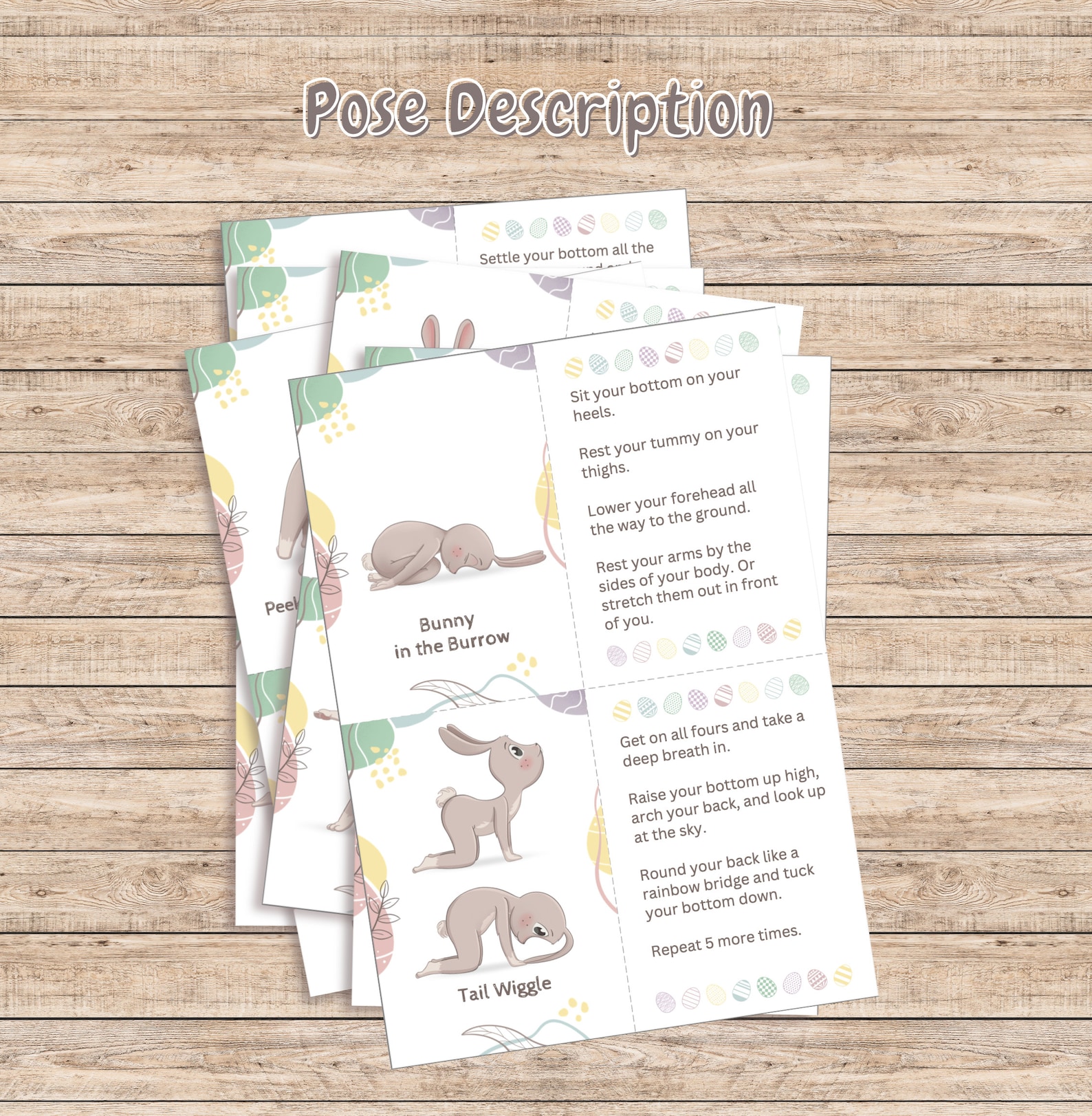 Easter Bunny Yoga Cards for Kids: Fun Poses (digital Download) - Etsy