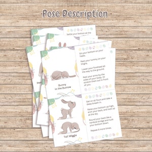 Ester Bunny Yoga Sequence for Kids, Yoga Cards, Cute Yoga Character ...