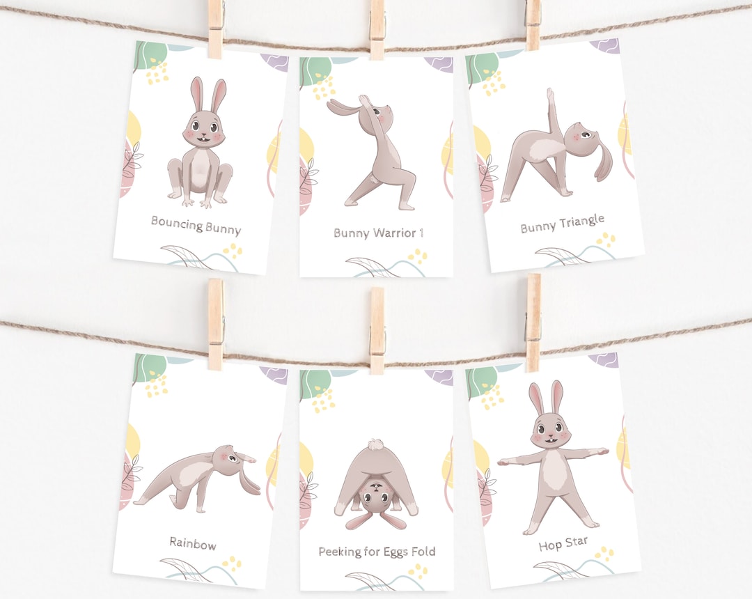 Easter Bunny Yoga Cards for Kids: Fun Poses (digital Download) - Etsy