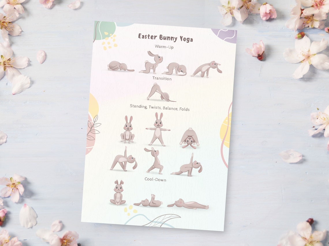 Easter Bunny Yoga Cards for Kids: Fun Poses (digital Download) - Etsy