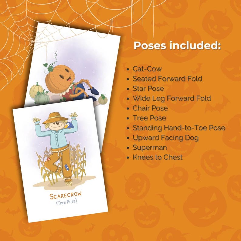 Halloween Yoga Cards – Printable 10-pack of Fun Kids Yoga Poses – Kid ...