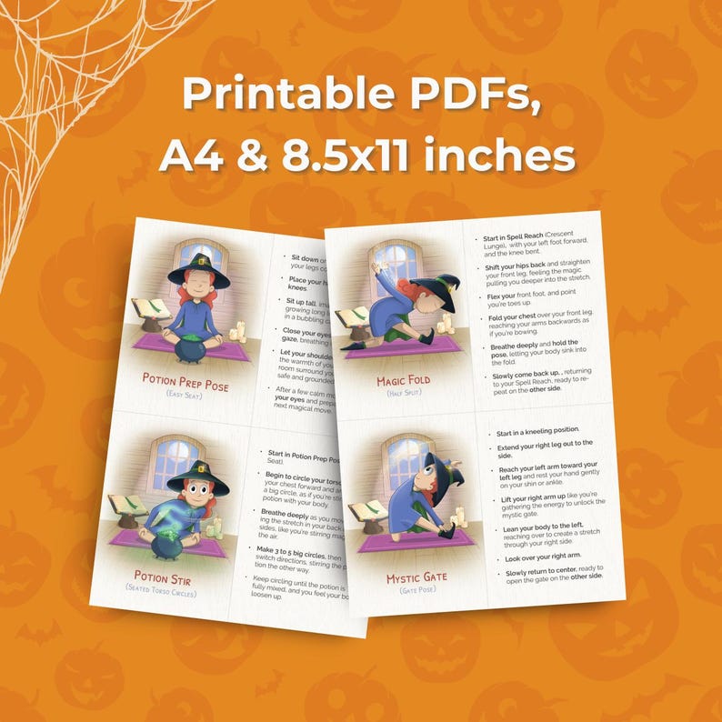 Magical Witch Yoga Cards for Kids | Halloween-themed Yoga Flow ...