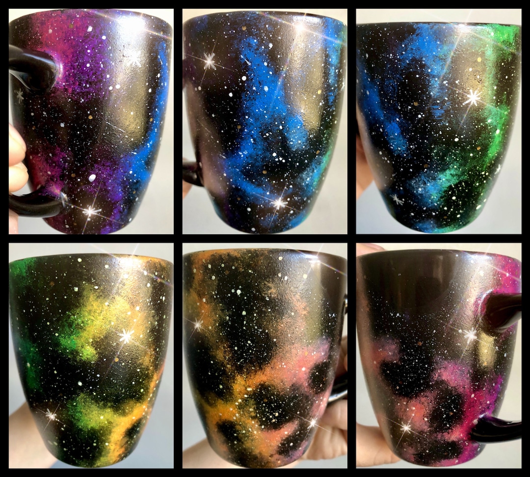 Hand Painted Rainbow Galaxy Mug Rainbow Galaxy Mug Pastel - Etsy