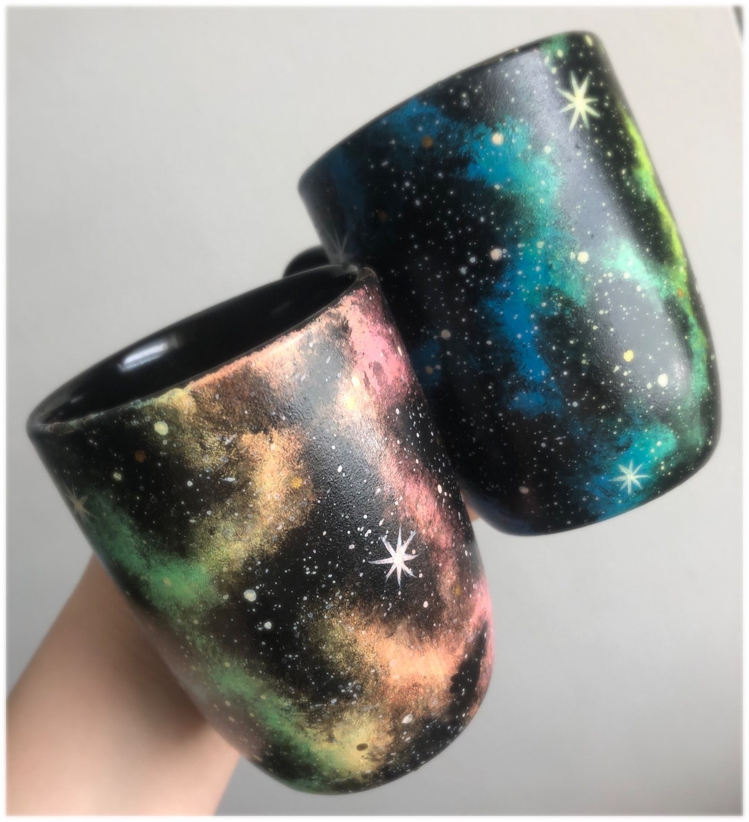 Hand Painted Rainbow Galaxy Mug | Rainbow Galaxy Mug | Pastel Rainbow ...