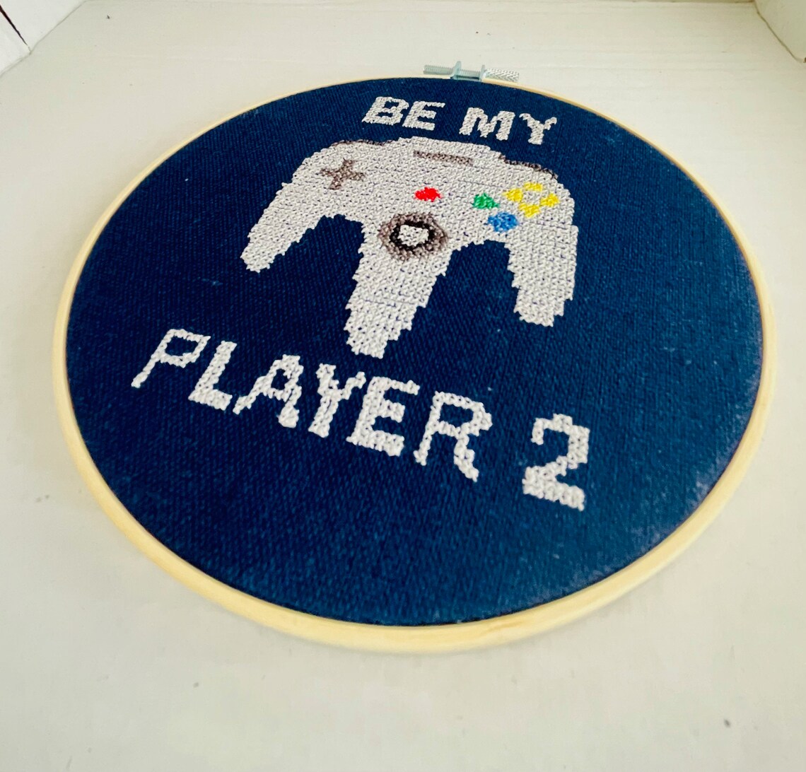 Finished Embroidery Nintendo 64 Player 2 Imitation - Etsy