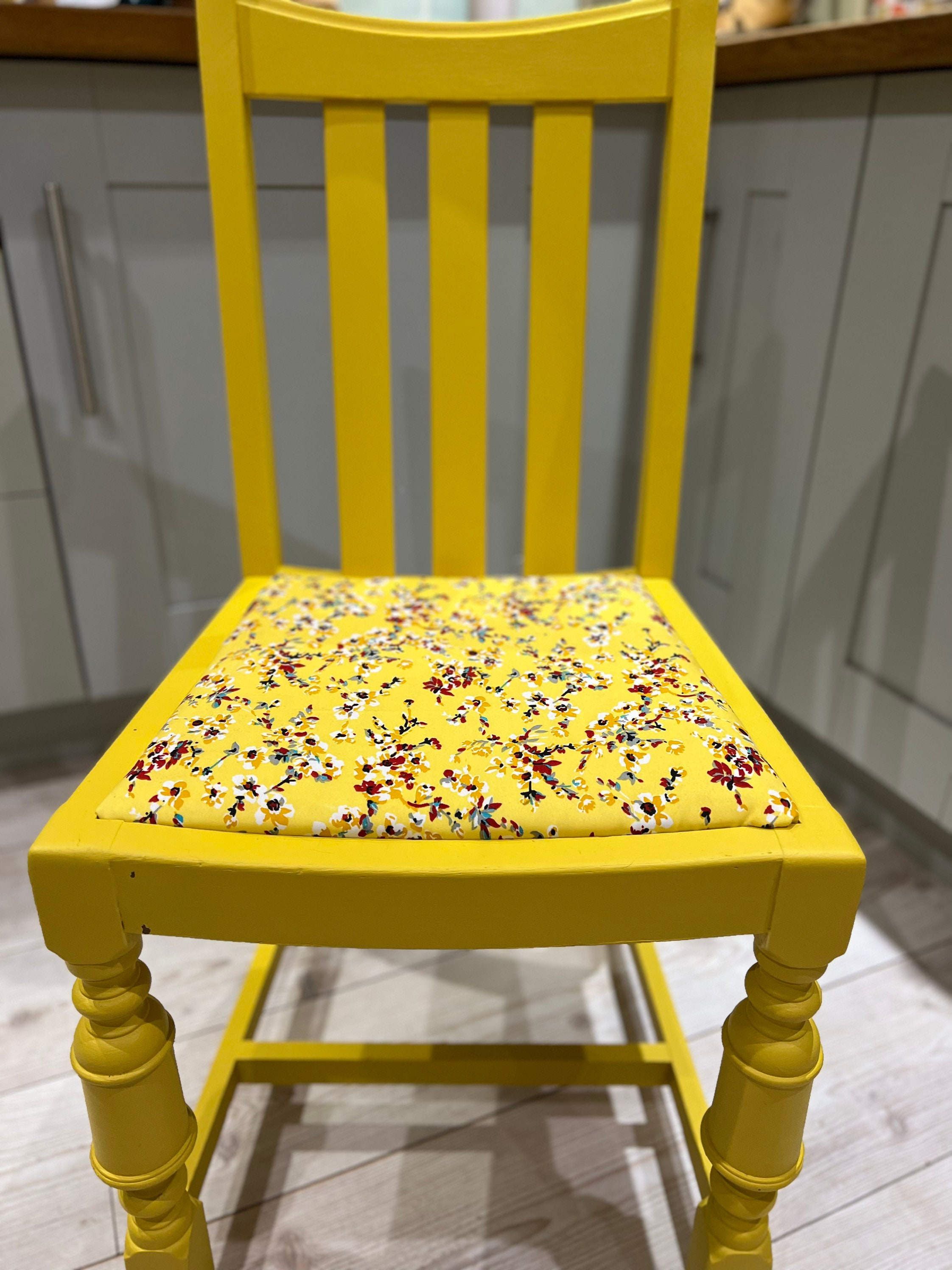 Upcycled Coloured Dining Chairs With Seat Pads - Etsy UK