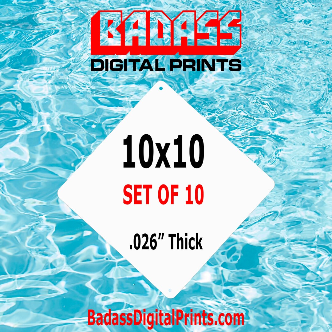 10"x10" Aluminum Street Sign Sublimation Blanks -1/2" Round Corners ...