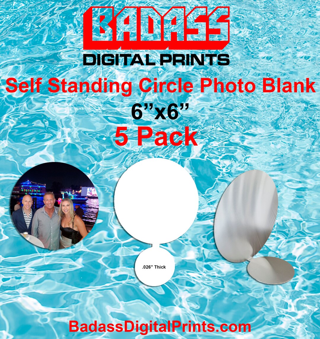 5 Pack - 6x6 Aluminum Self Standing Circle Sublimation Blank - Etsy