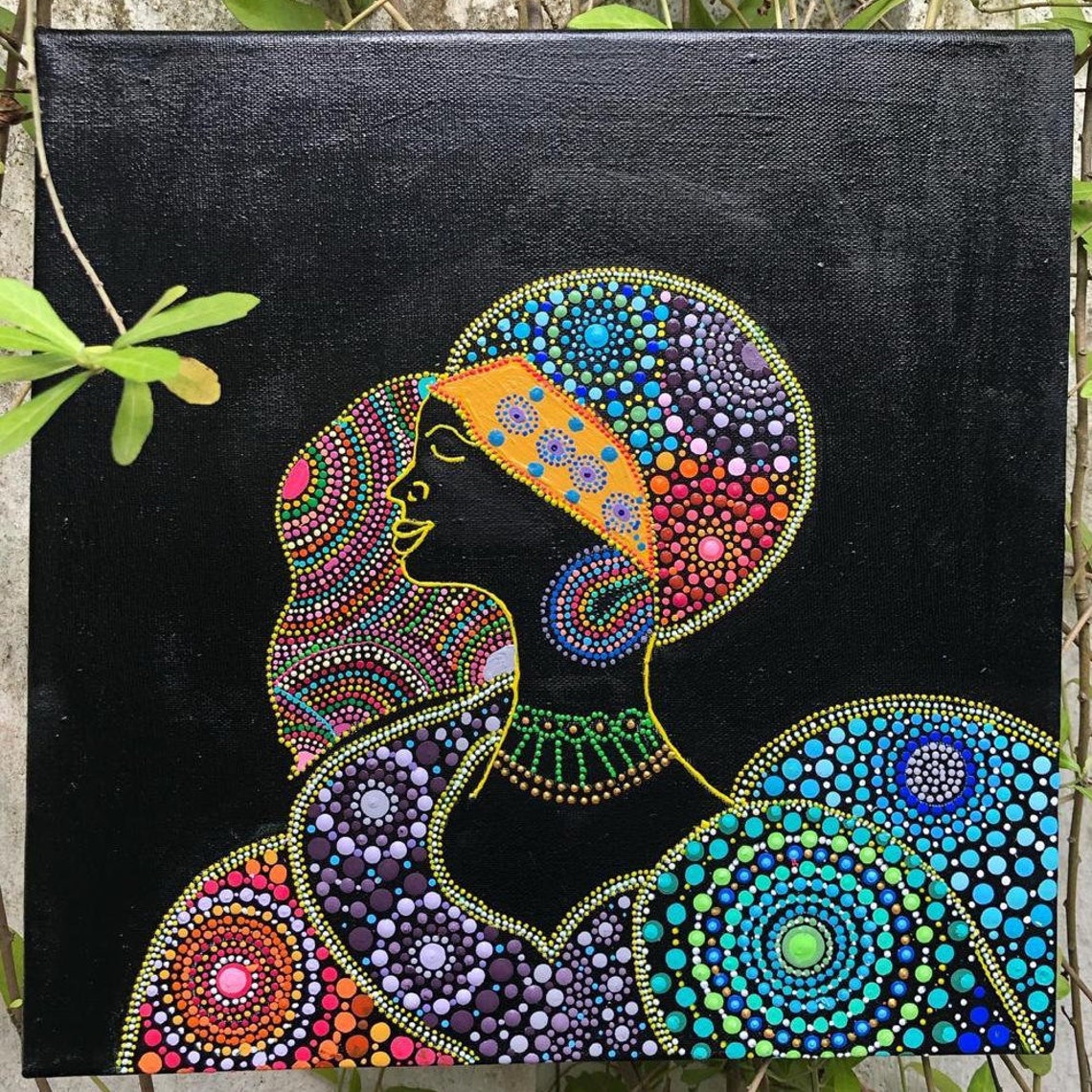 Portrait of an African Lady mandala Art | Etsy