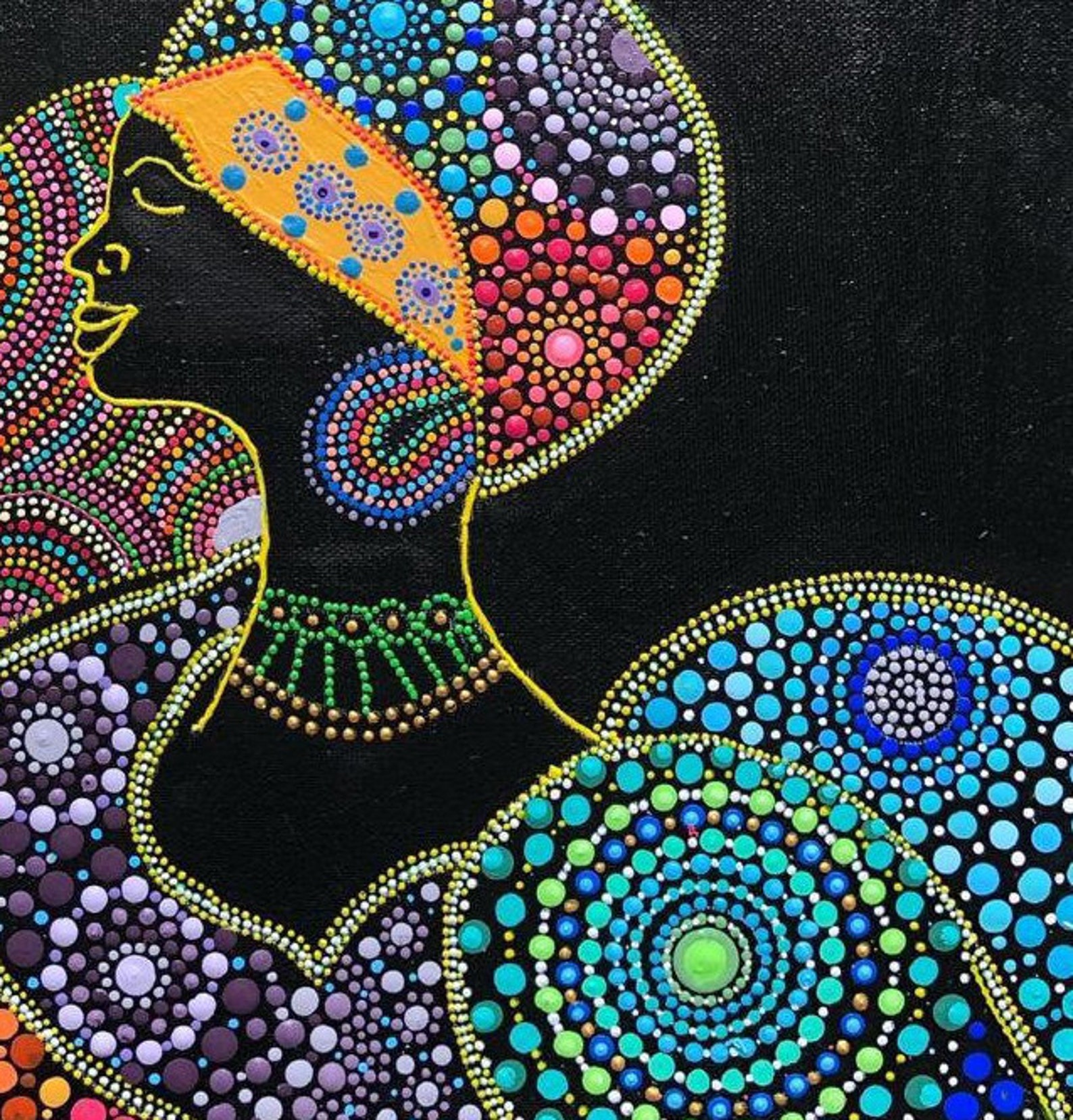 Portrait of an African Lady mandala Art - Etsy