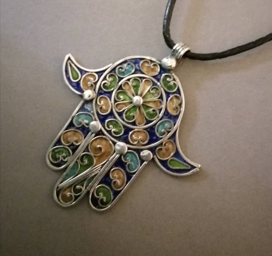 Berber Enamel Khamsa, Hamsa, ⵜⴰⴼⵓⵙⵜ, Hand of Fatima, Khamsa, Tafsut ...