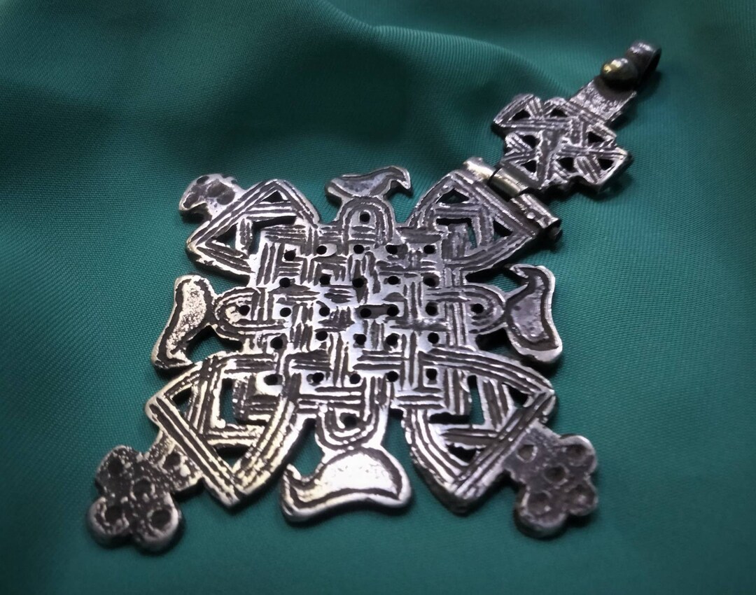 Vintage Ethiopian Silver Pendant With A Coptic Cross of Lalibela ...