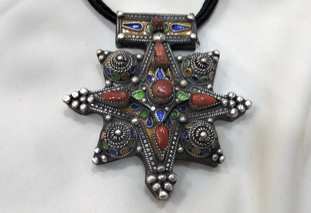 Berber Boghdad, Berber Cross, Berber Talisman, Berber Amulet, Silver ...