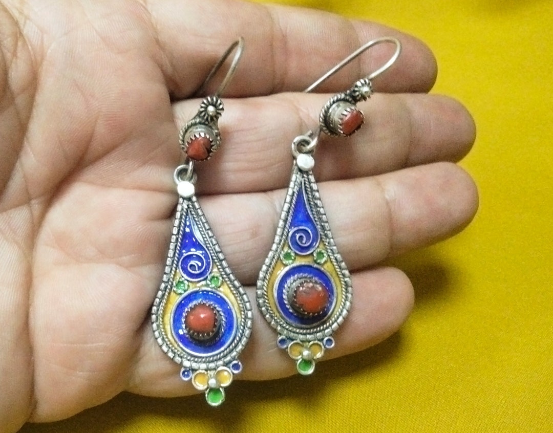 Kabyle Magnificent Pair of Berber Earrings in 925 Sterling Silver ...